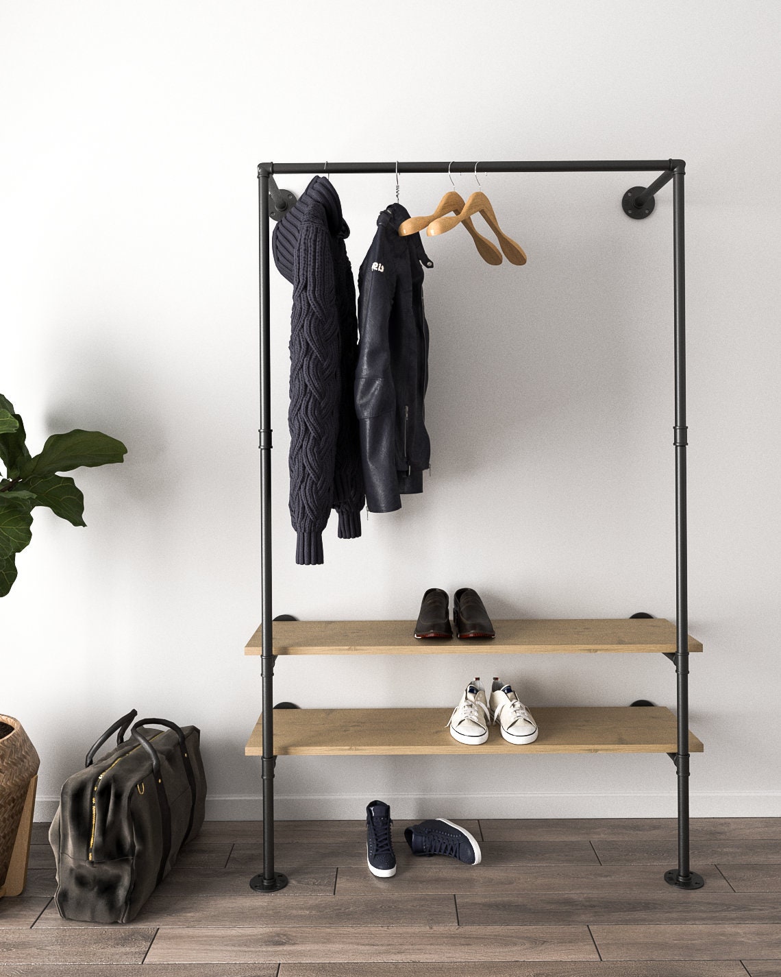 Industrial Pipe Clothing Rack Clothes Storage System Made to - Etsy