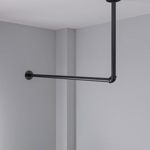 L Shape Corner Clothes Rail Clothes Hanger Wall Mounted Rail ...