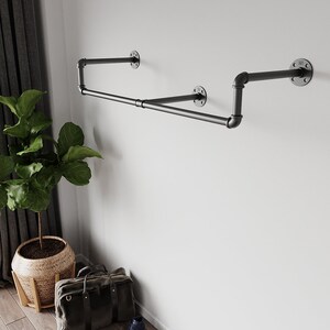 Industrial Pipe Clothes Rail Handmade Urban Industrial Clothes Rail ...