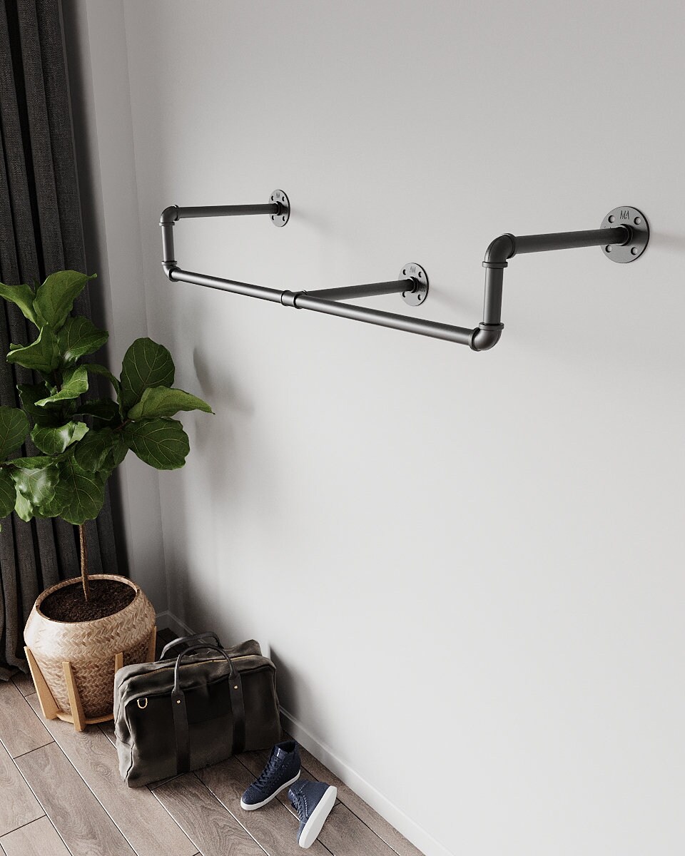 Industrial Pipe Clothes Rail Handmade Urban Industrial Clothes Rail ...