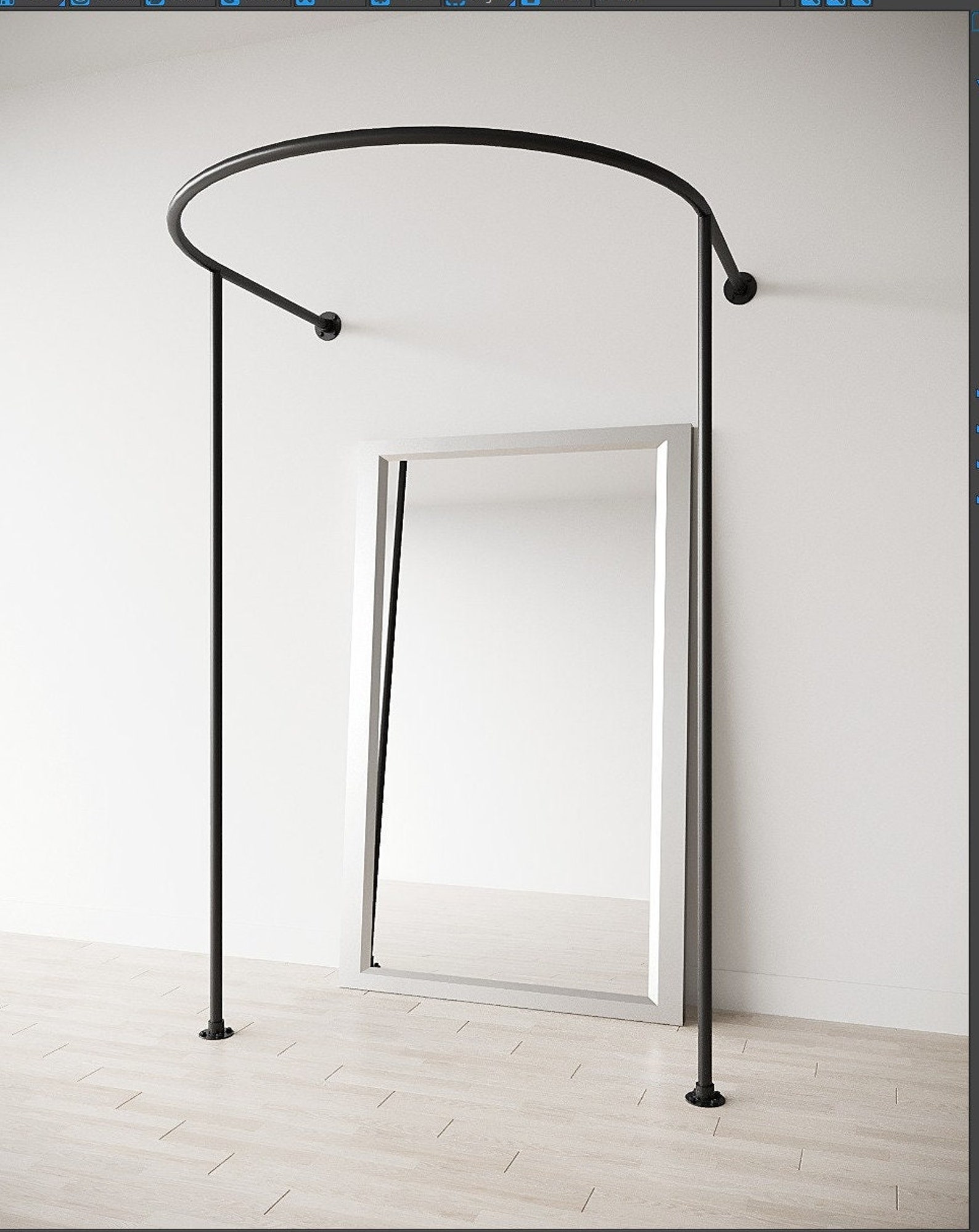 Changing Room Curved Fitting Curtain Rods Handmade Black - Etsy