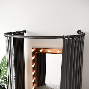 Changing Room Curved Fitting Curtain Rods Handmade Black - Etsy