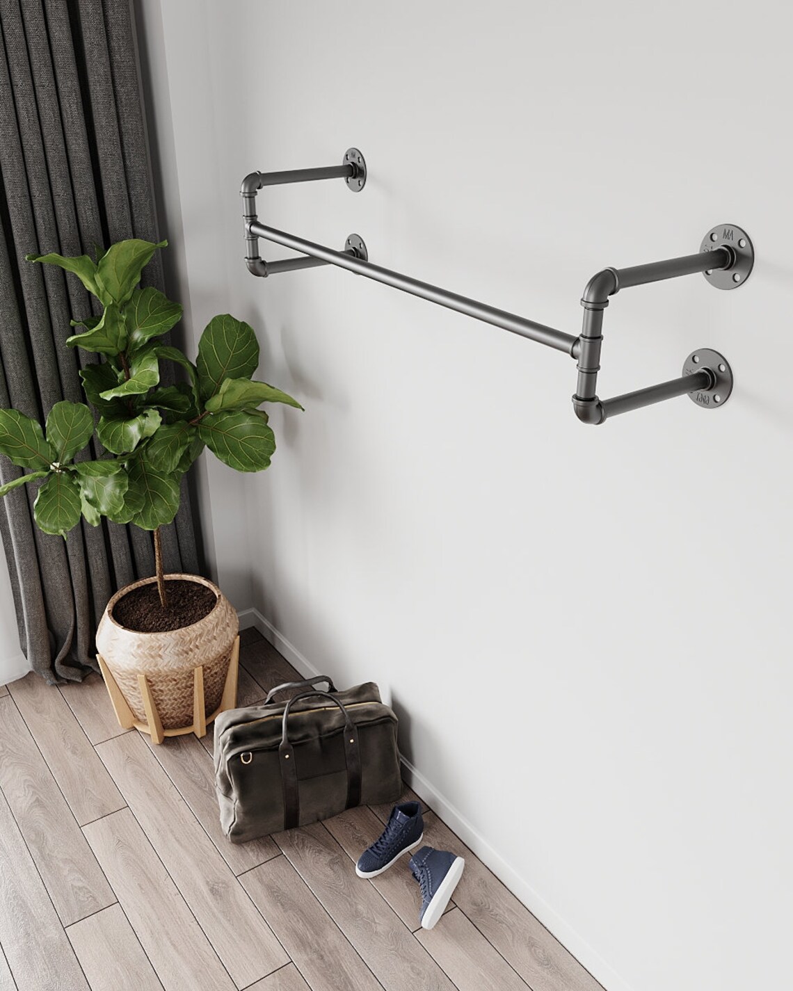 Heavy Duty Wall Mounted Clothes Rack Wall Mounted Clothes - Etsy