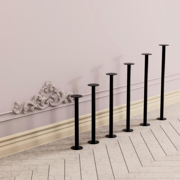 6 Black Metal Furniture Legs - Etsy UK