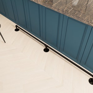 Customizable Black Steel Foot Rail: Vintage Bar, Kitchen Island - Etsy