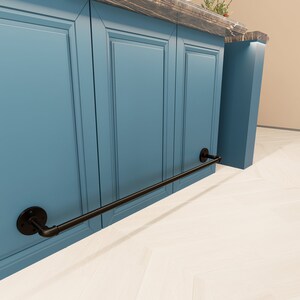 Customizable Black Steel Foot Rail: Vintage Bar, Kitchen Island - Etsy