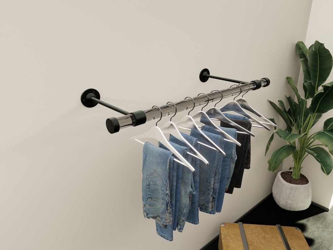 Customizable Lucite Wall Mounted Clothes Rack | Modern Wardrobe ...