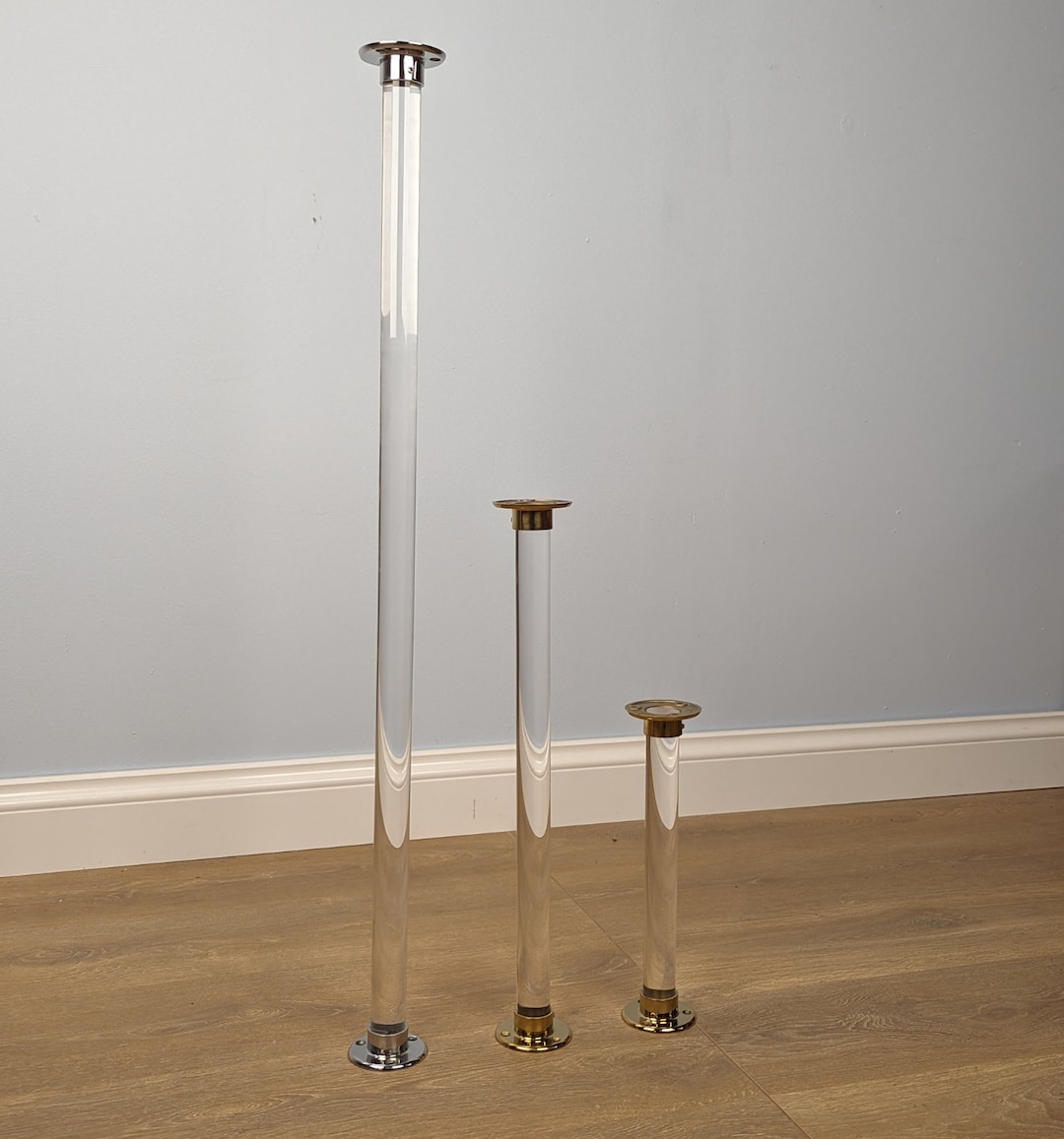 Clear Glass Furniture Leg Single Table Leg - Replacement for Sofa, DIY ...