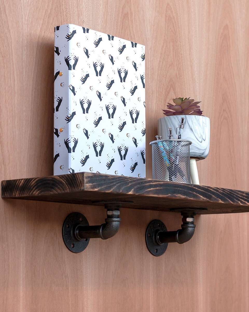 Pair Pipe Shelf Brackets Steampunk Shelf Brackets Industrial - Etsy