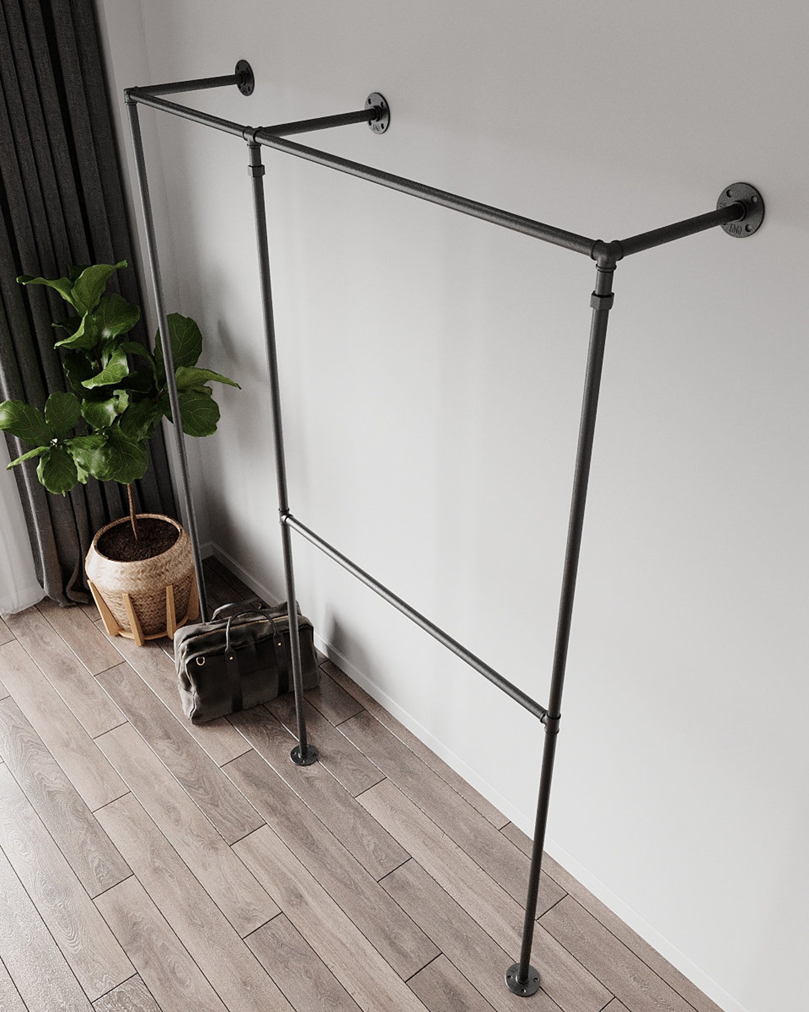 Industrial Garment Rack Minimal Pipe Clothing Rail / Clothes - Etsy UK