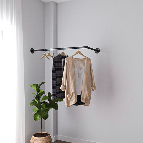 Industrial Corner Clothes Rail Clothes Hanger Wall Mounted - Etsy