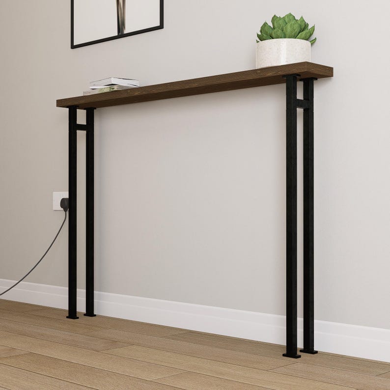 Skinny Hallway Console Table: Slim Wood Entryway Table, Black - Etsy