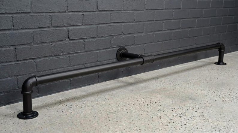 Industrial Foot Rest Rail | Bar Foot Rail Black Steel | Wall Mounted ...