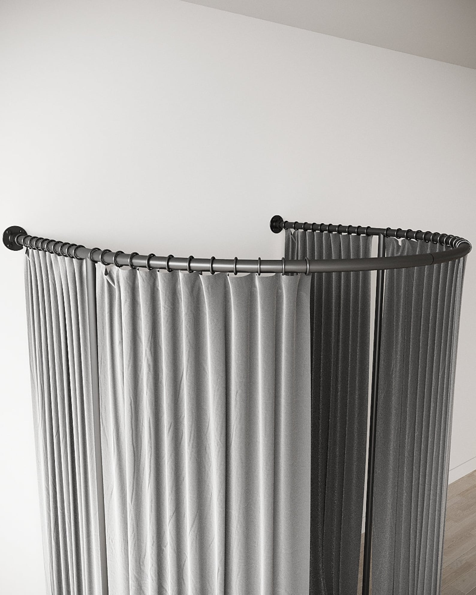 Changing Room Curved Fitting Curtain Rods Handmade Black and - Etsy