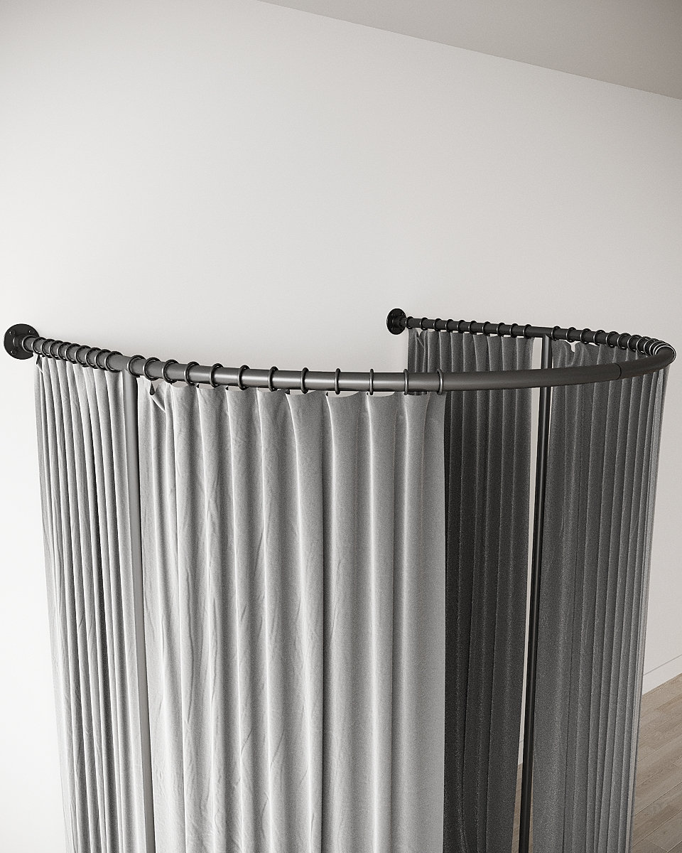 Changing Room Curved Fitting Curtain Rods Handmade Black and - Etsy
