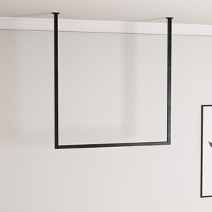 Black Ceiling Clothes Rack: Minimalist Space-saving Clothing Rail - Etsy
