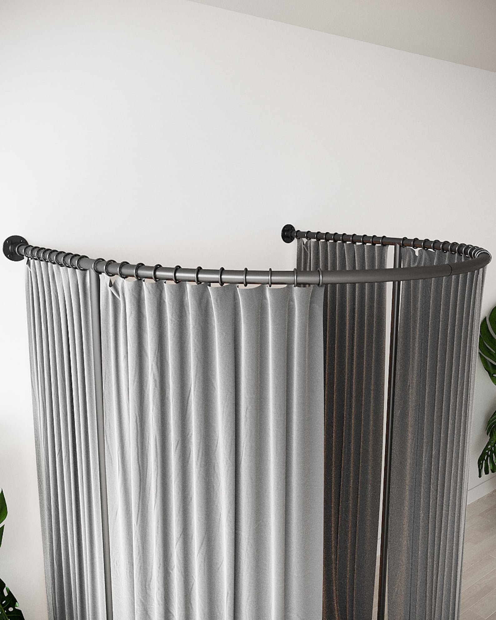 Changing Room Curved Fitting Curtain Rods Handmade Black and - Etsy