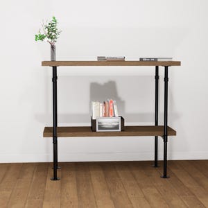 Pair Industrial Pipe Decor Table Legs - Vintage Style Steel Grey Iron ...