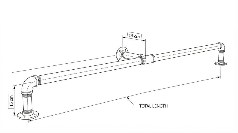 Industrial Foot Rest Rail | Bar Foot Rail Black Steel | Wall Mounted ...