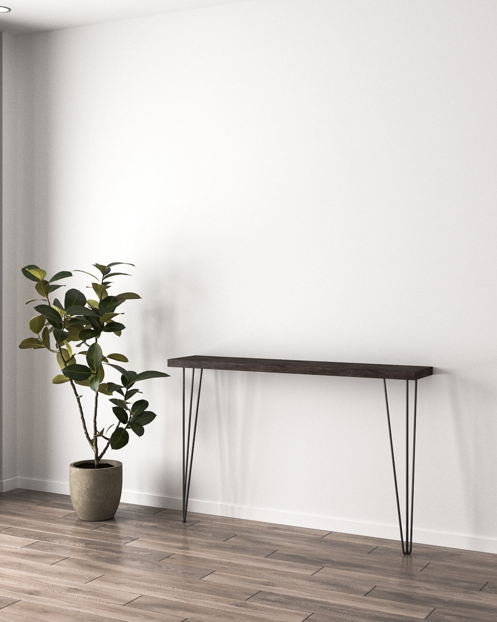 Rustic Console Narrow Console Table With Hairpin Legs Wooden - Etsy