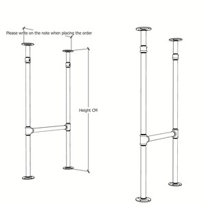 Pair Industrial Pipe Decor Table Legs - Vintage Style Steel Grey Iron ...