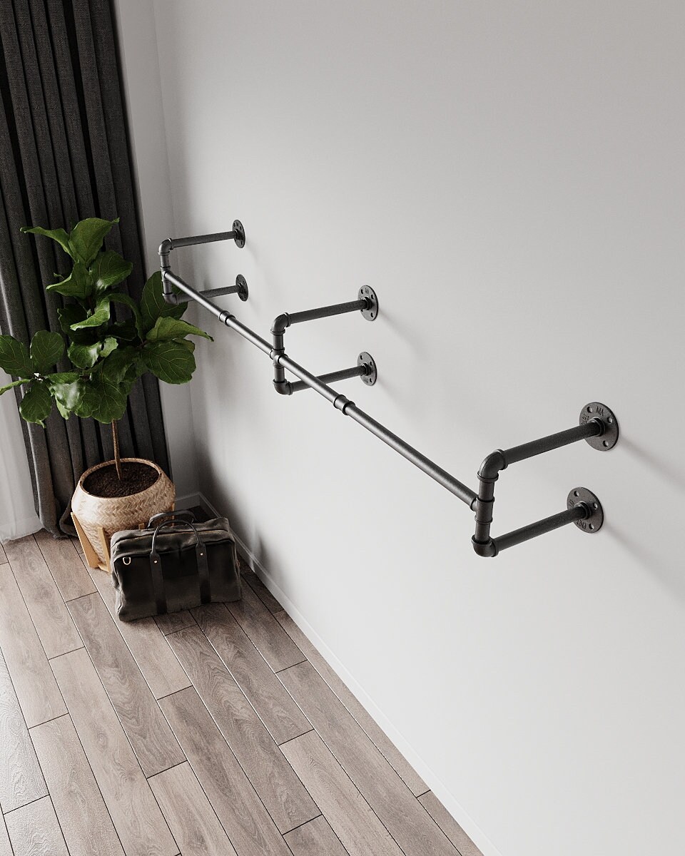 Heavy Duty Wall Mounted Clothes Rack Wall Mounted Clothes - Etsy