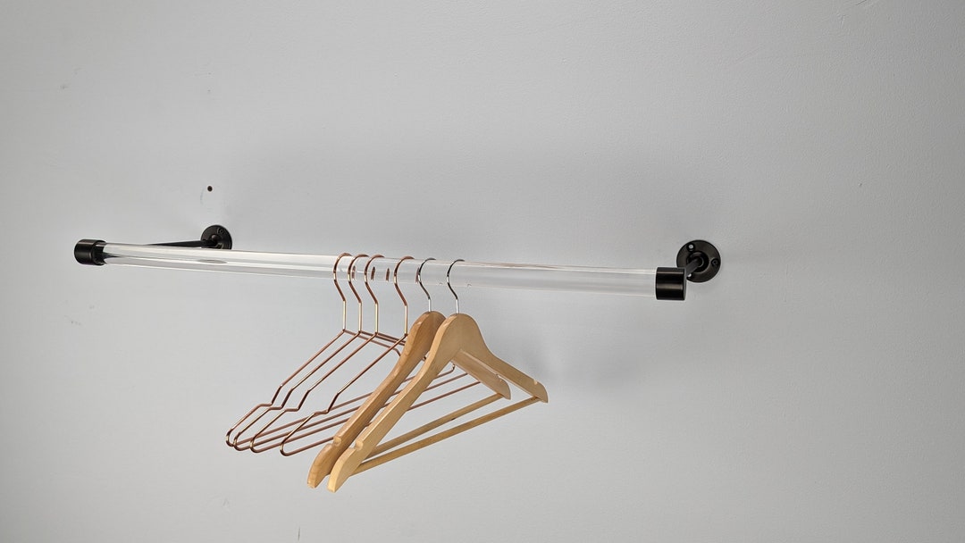 Modern Customizable Lucite Wall Mounted Clothes Rack | Modern Wardrobe ...