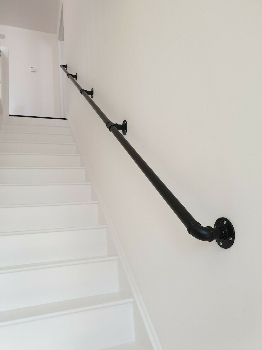 Industrial Vintage Stair Handrail - Rustic Cast Iron Bannister With ...
