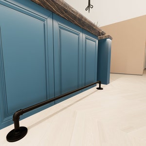 Customizable Black Steel Foot Rail: Vintage Bar, Kitchen Island - Etsy