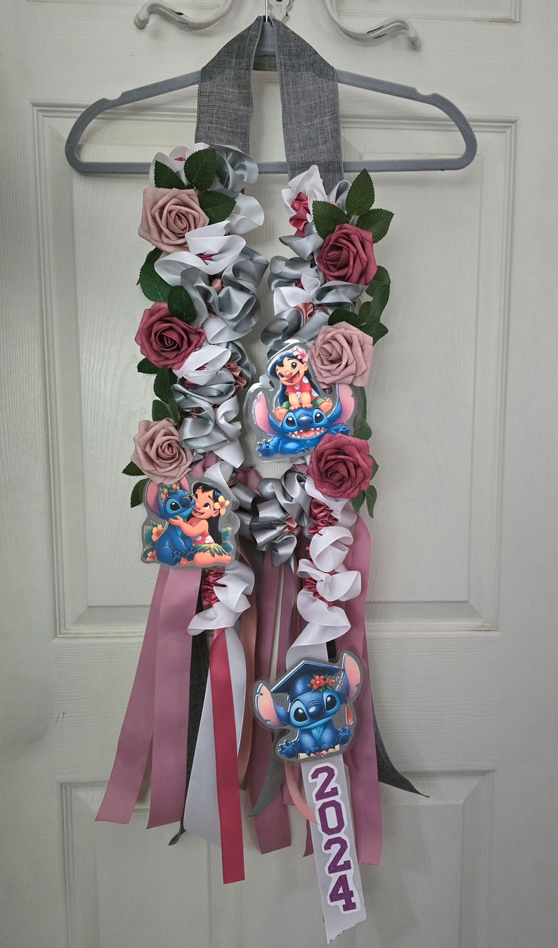 Design Name: Graduation/celebration Rose Ribbon Lei - Ohana Theme - Etsy