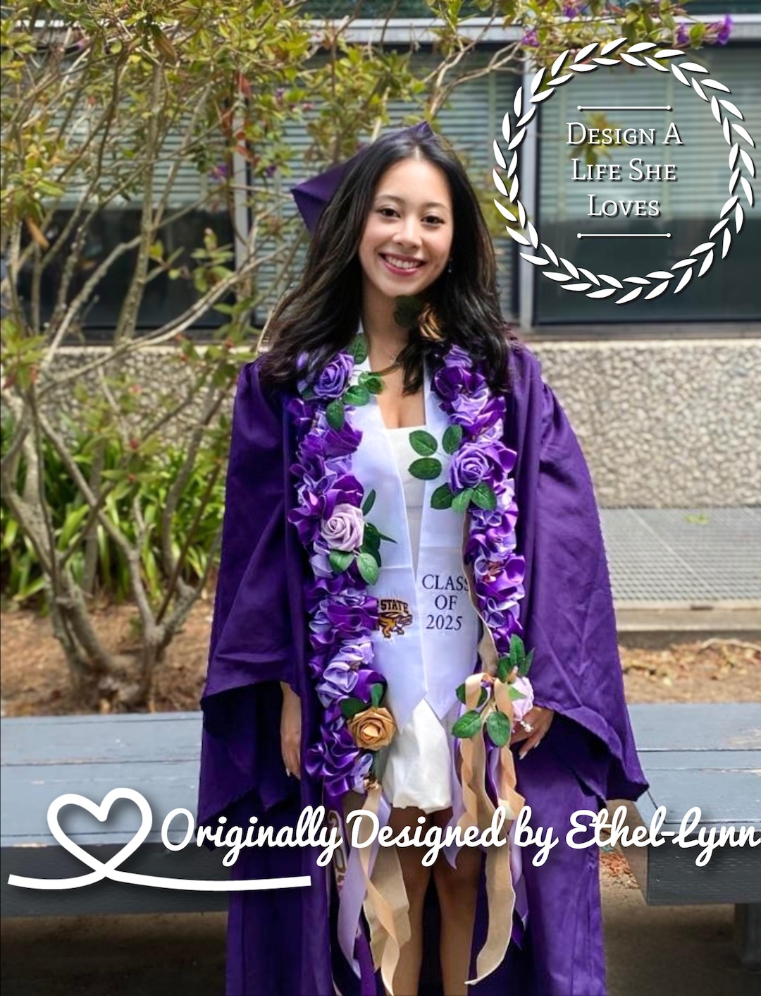 School Color Graduation Celebration Rose Hawaiian Ribbon Lei - Etsy