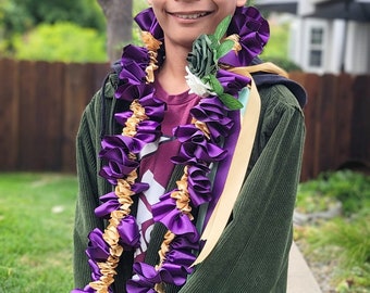 Ribbon Lei, Flower Ribbon Lei, Graduation Lei, Girls Graduation Lei ...