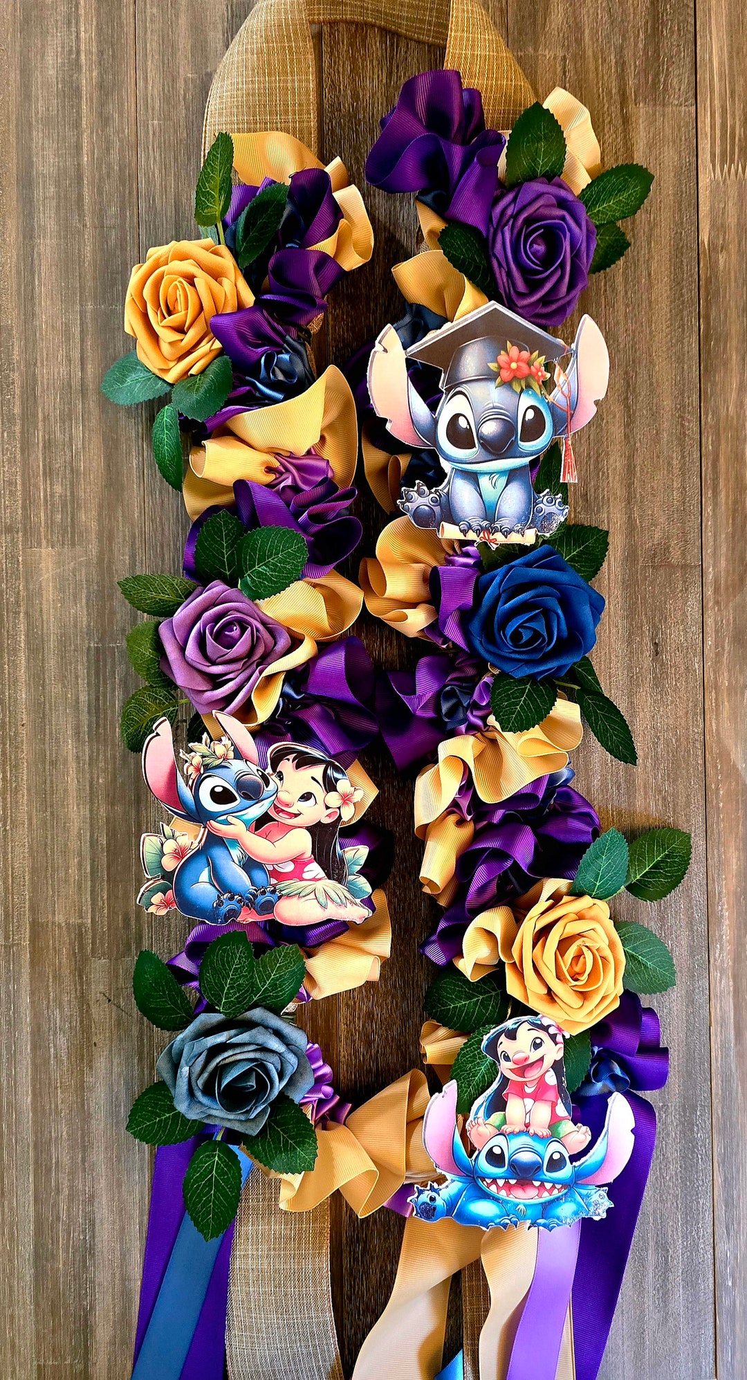 Design Name: Graduation/celebration Rose Ribbon Lei - Ohana Theme - Etsy