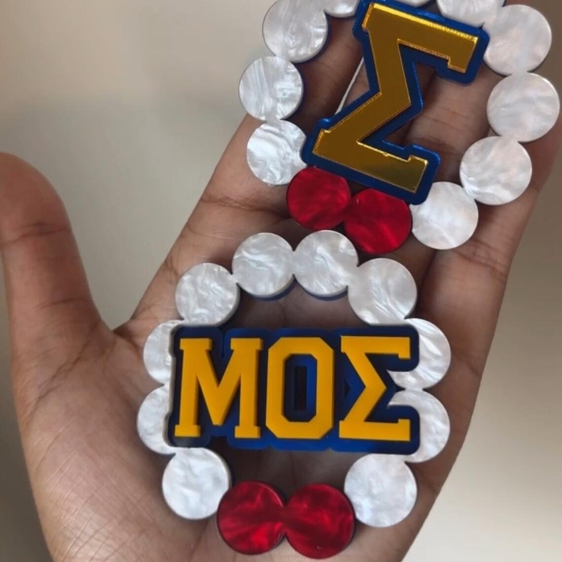 Sigma Gamma Rho Pearl & Ruby Pin – 10 Pearls, 2 Rubies Sgrho Acrylic ...