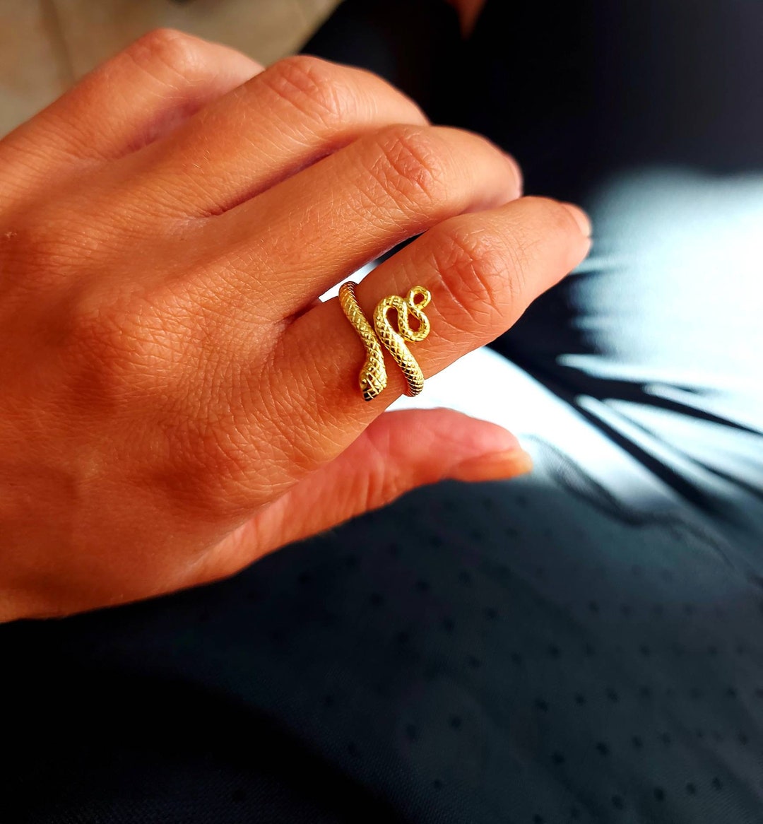 Gold Snake Ring Adjustable Gold Ring Spiral Ring Resizable Ring Gifts ...