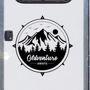 Adventure Awaits Compass Decal Car Truck Camper RV Tumbler Hydro Flask ...