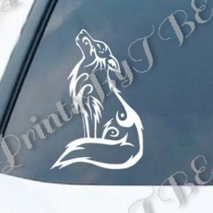 Howling Wolf Decals Tumbler Car Window Wall Laptop Vinyl Stickers 22 ...