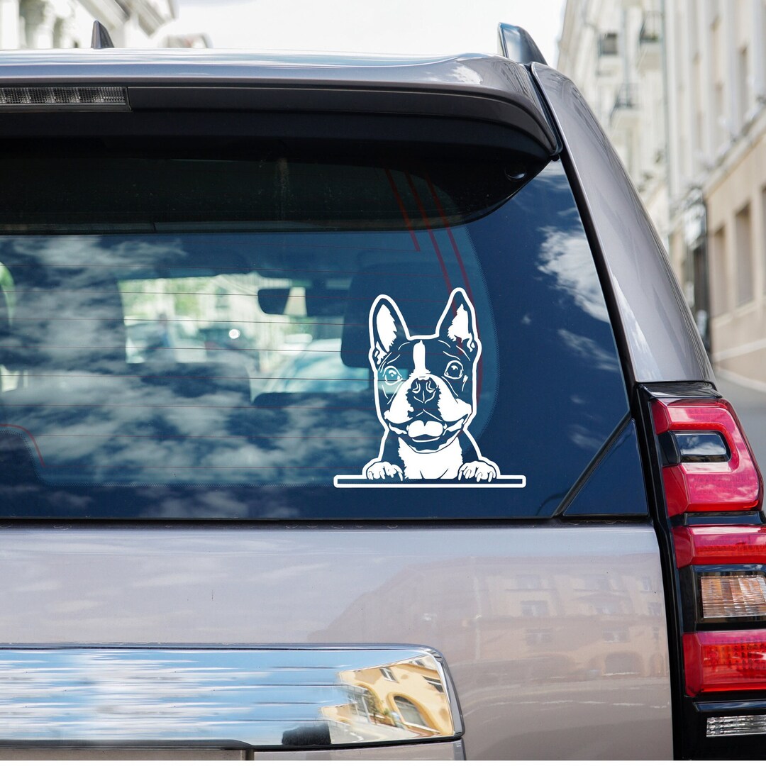 Peeking Boston Terrier Decal Dog Car Truck Window Sticker 22 Variations ...