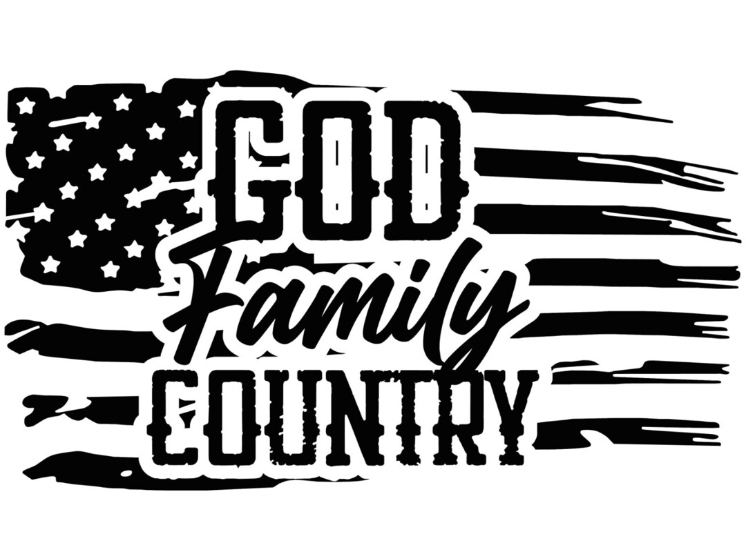 Patriotic Decal God Family Country American Flag USA Car Truck - Etsy