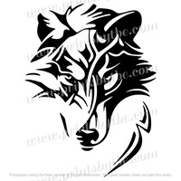 Large 21 X18 Inch Wolf Head Car Bonnet Side Sticker Decal Graphic Wall ...