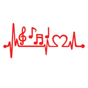 Music Notes Heartbeat Vinyl Decal Stickers Car Truck Case Wall Tumbler ...
