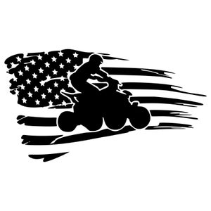 ATV Distressed Flag Decal Sticker Quad 4 Wheeler Tumbler Car Truck JDM ...