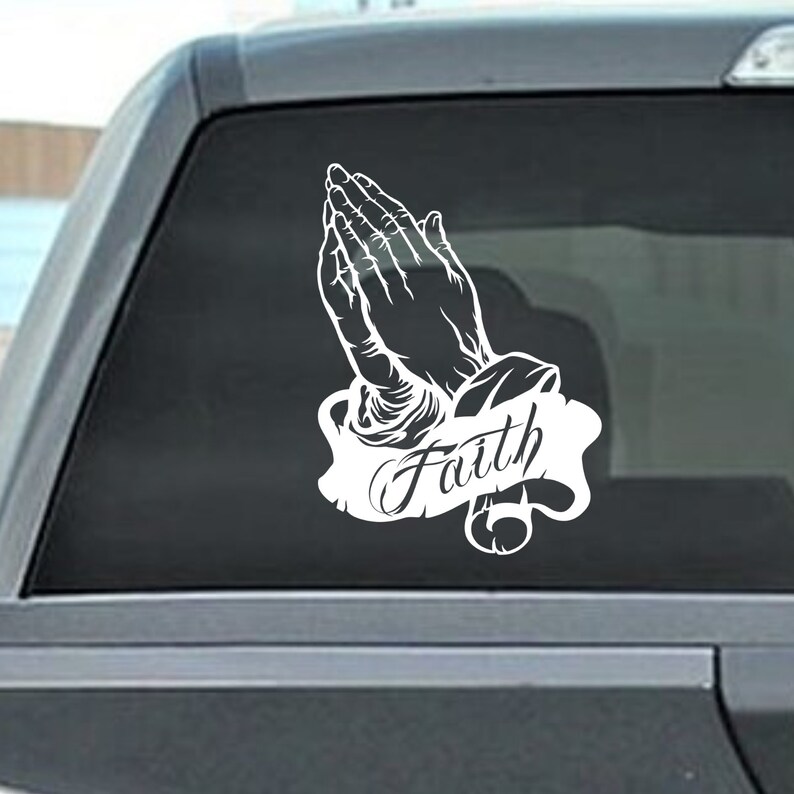 Praying Hands Faith Decal - Christian Car, Tumbler, Wall Vinyl - Etsy