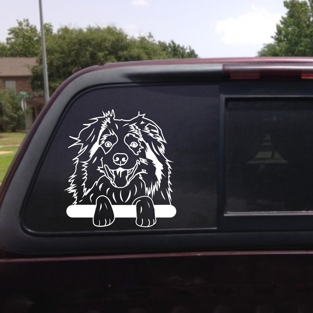 Peeking Australian Shepard Decal Dog Car Tumbler Truck Window - Etsy