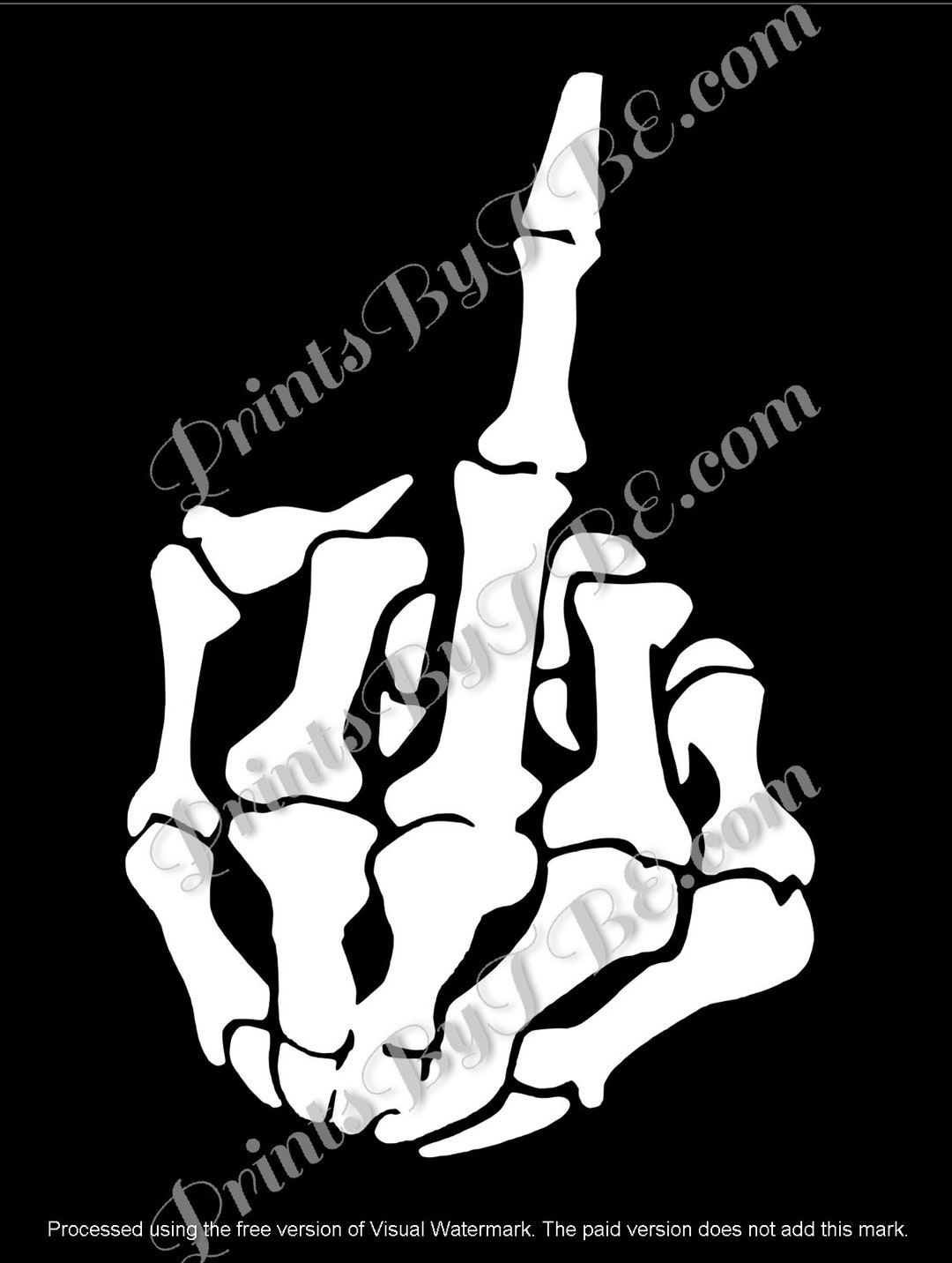 Skeleton Middle Finger Decal Sticker Biker Window Car Wall Tumbler 22 ...