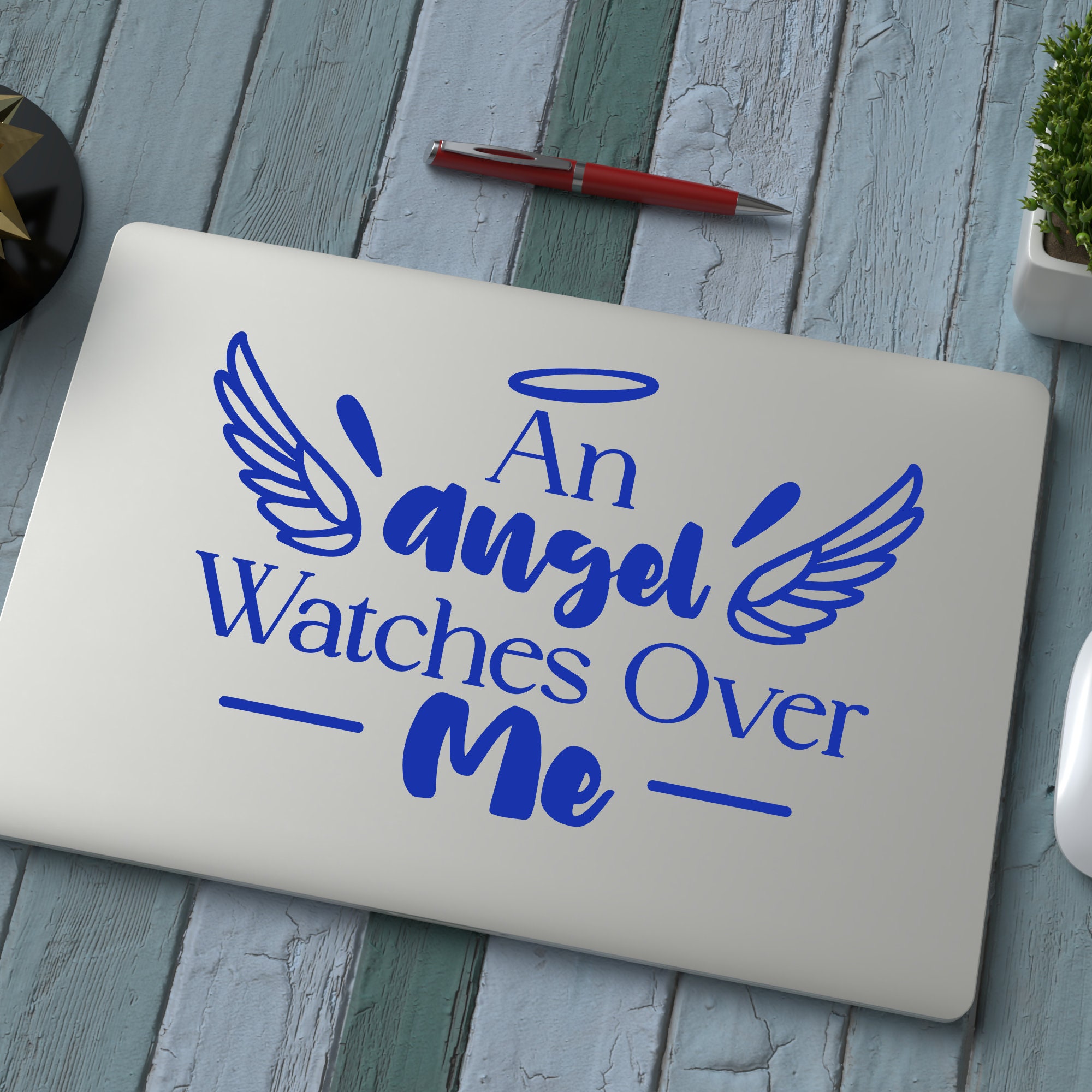 An Angel Watches Over Me Decal Car Tumbler Hydro Flask Window Wall Art ...