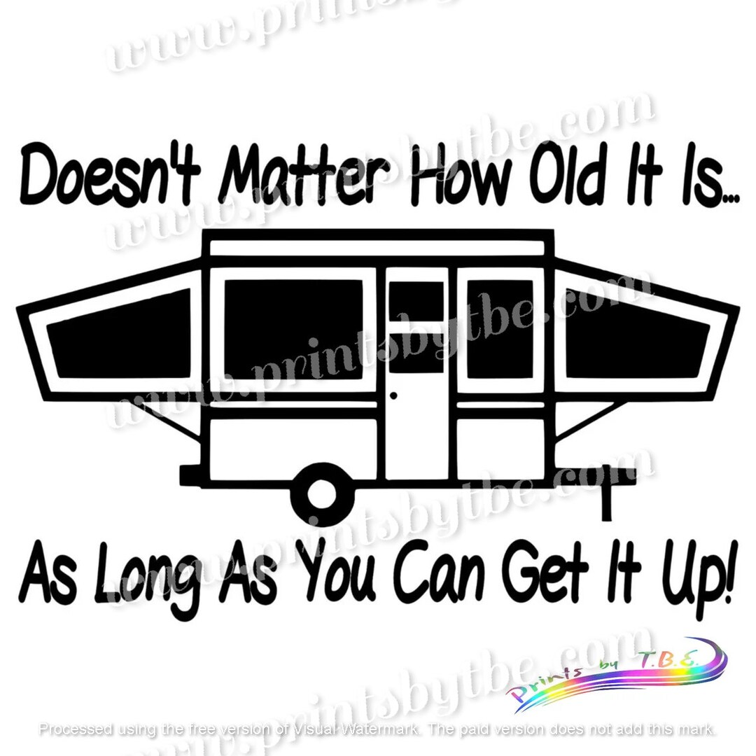 Adventurous Pop up Camper Decal Sticker - Vinyl Outdoor Travel Trailer ...