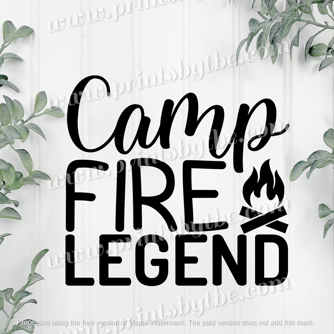 Camp Fire Legend Decal Sticker Camping Camper Tumbler Car Truck Window ...