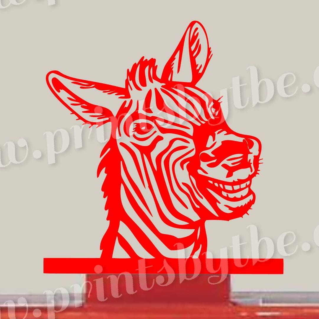 Peeking Smiling Zebra Decal Sticker Tumbler Cars JDM Trucks Walls ...