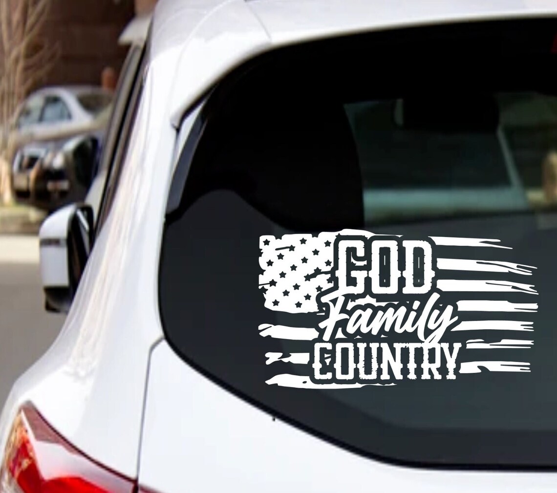 Patriotic Decal God Family Country American Flag USA Car Truck - Etsy